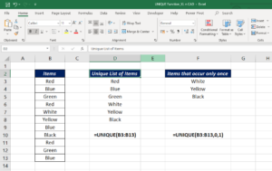 UNIQUE Function - XL n CAD