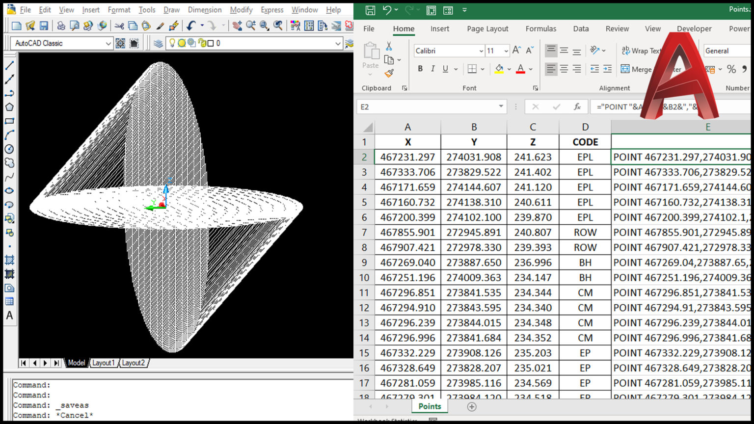 Import X, Y, Z Coordinates from Excel to AutoCAD - XL n CAD Import X, Y, Z Coordinates from Excel to AutoCAD - XL n CAD