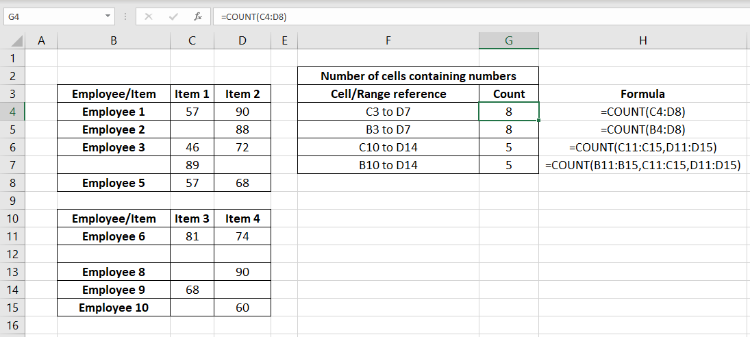 COUNT Function - XL n CAD