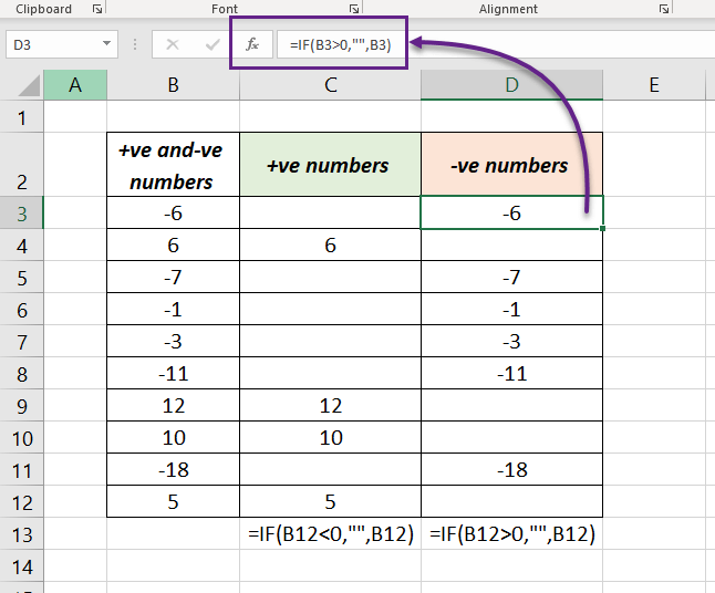 Separate Positive And Negative Numbers In Excel XL N CAD Separate Positive And Negative Numbers In Excel XL N CAD