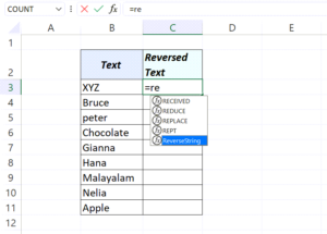 Different methods to Reverse Text in Excel - XL n CAD